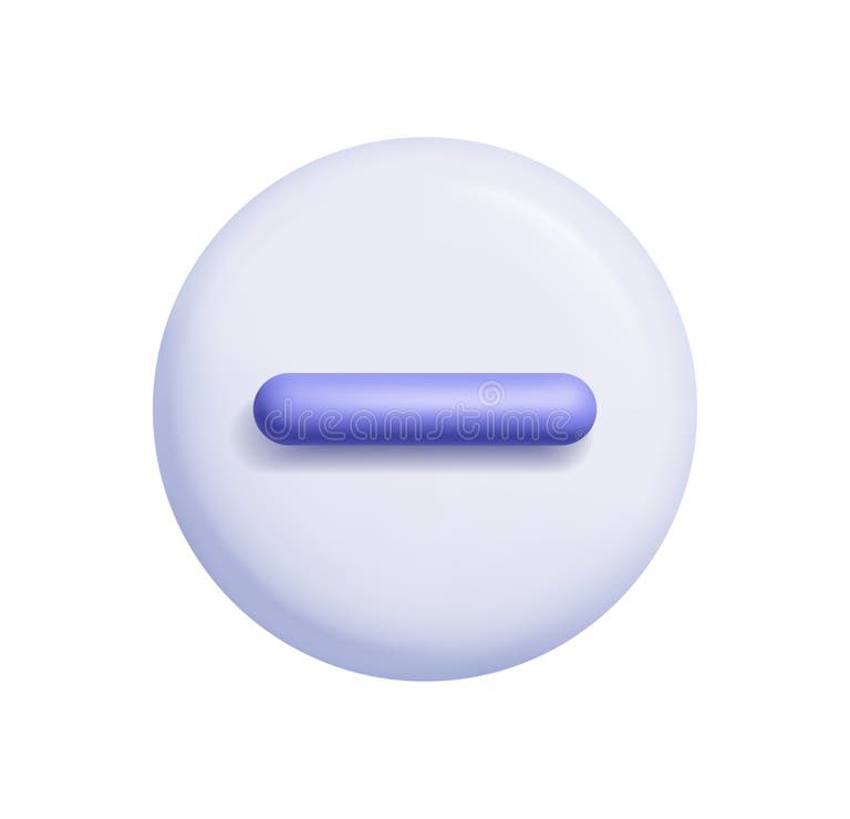 Math 3D Icon Delete. Lilac Arithmetic Minus Sign on Light Purple Round ...