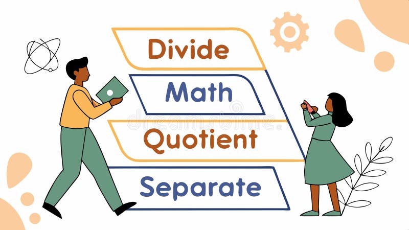 Math Division Concept, Education Arithmetic Lesson Vector Design ...