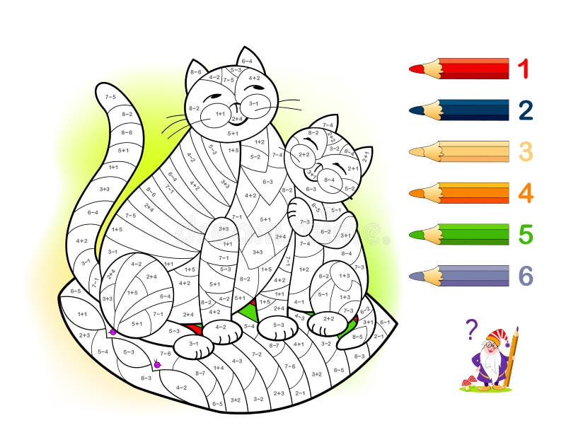 Math Education for Children. Coloring Book. Mathematical Exercises on ...