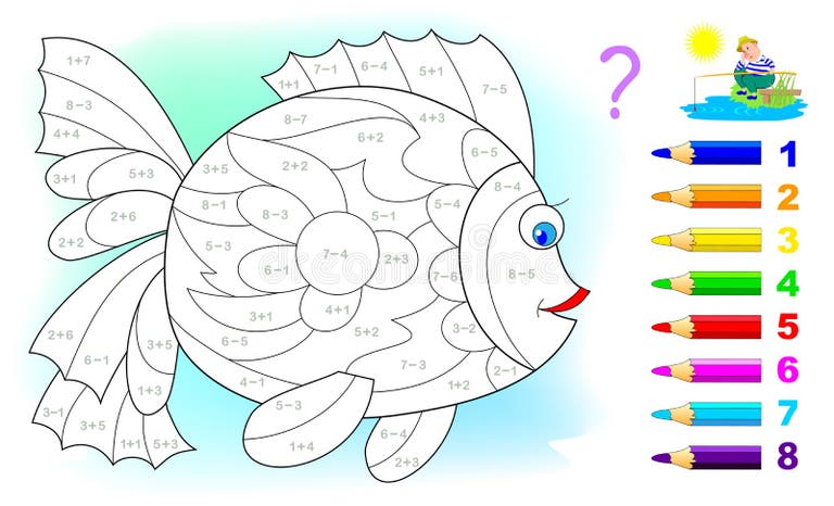 Math Education for Children. Coloring Book. Mathematical Exercises on ...