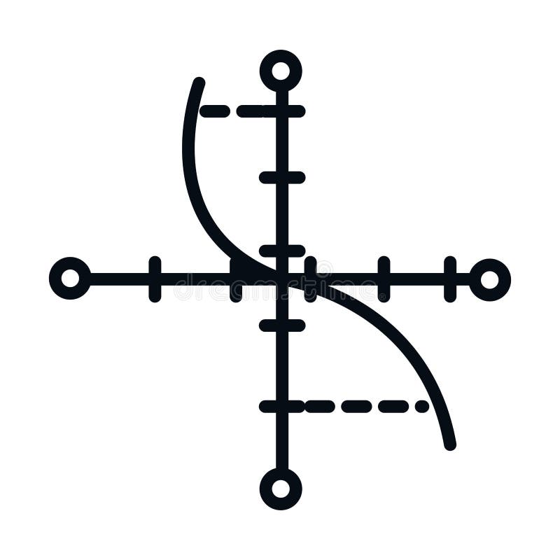 Math Education School Science Cartesian Graph Line and Style Icon Stock ...
