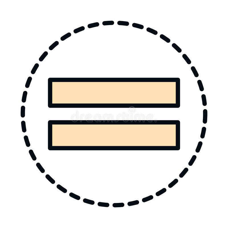 Math Education School Science Equal Arithmetic Symbol Line and Fill ...
