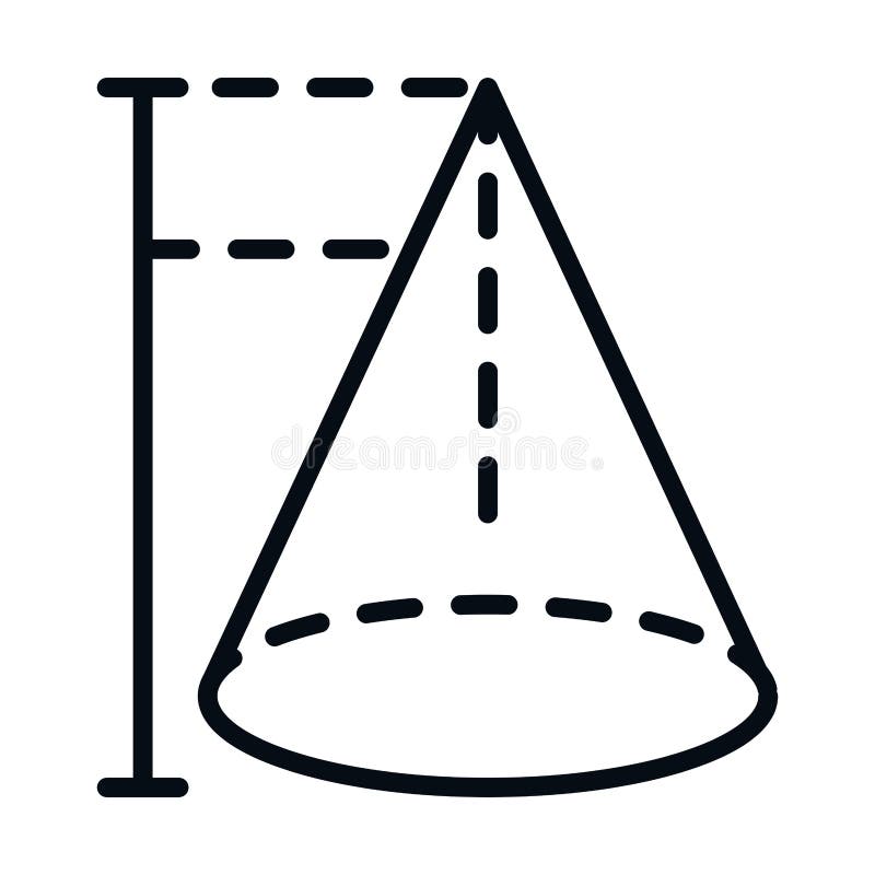 Math Education School Science Geometric Figure Cone Line and Style Icon ...