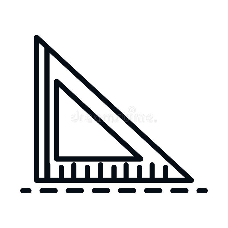 Math Education School Science Triangle Ruler Supply Line and Style Icon ...