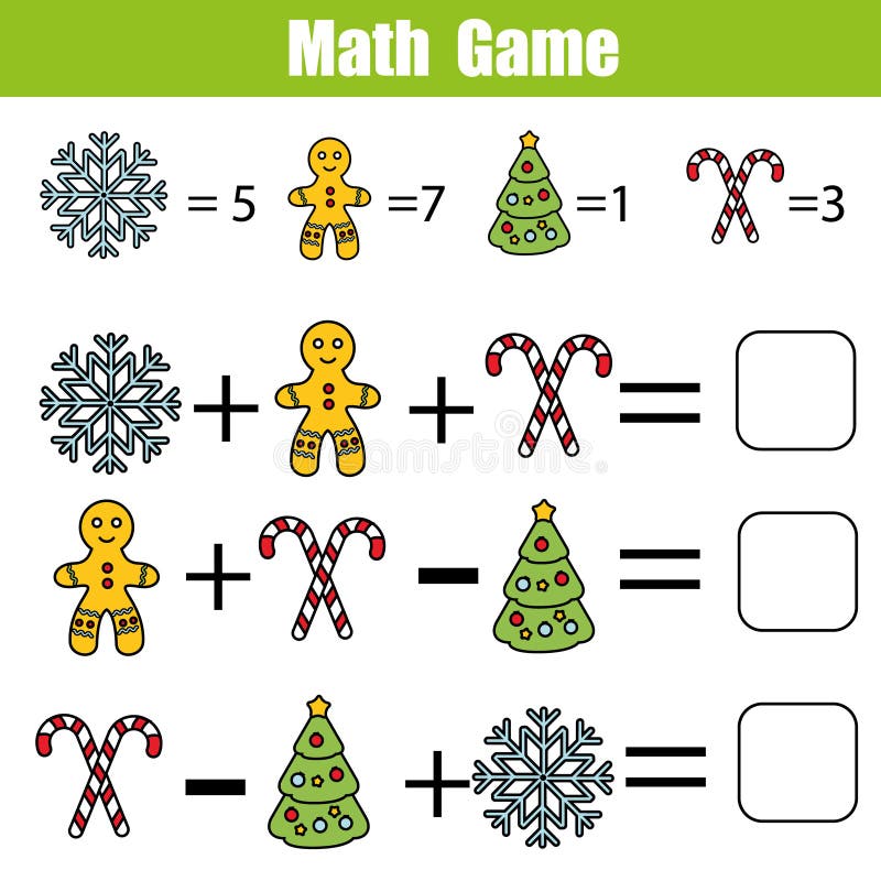 Math Educational Game for Children. Mathematical Counting Equations ...
