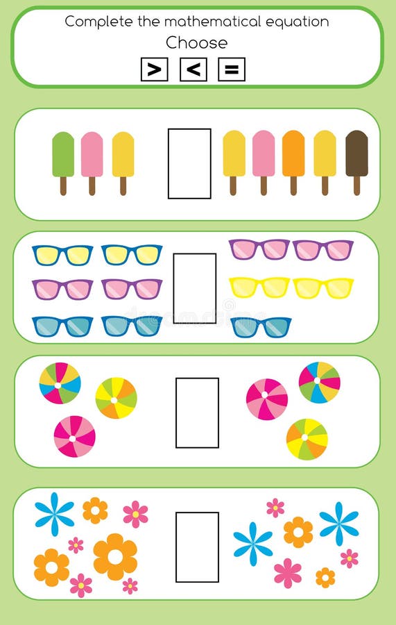 Math Educational Game for Children Stock Vector - Illustration of count ...