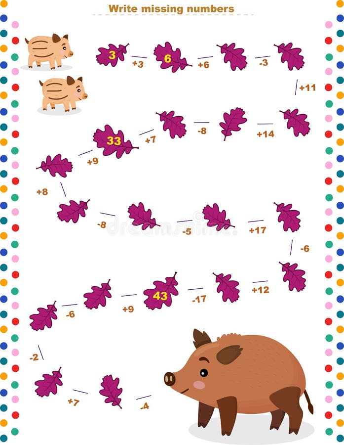 Math Educational Games for Children. Fill in the Line, Fill in the ...