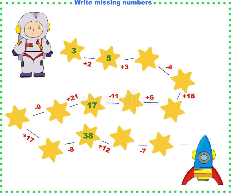 Math Educational Games for Children. Fill in the Line, Write the ...