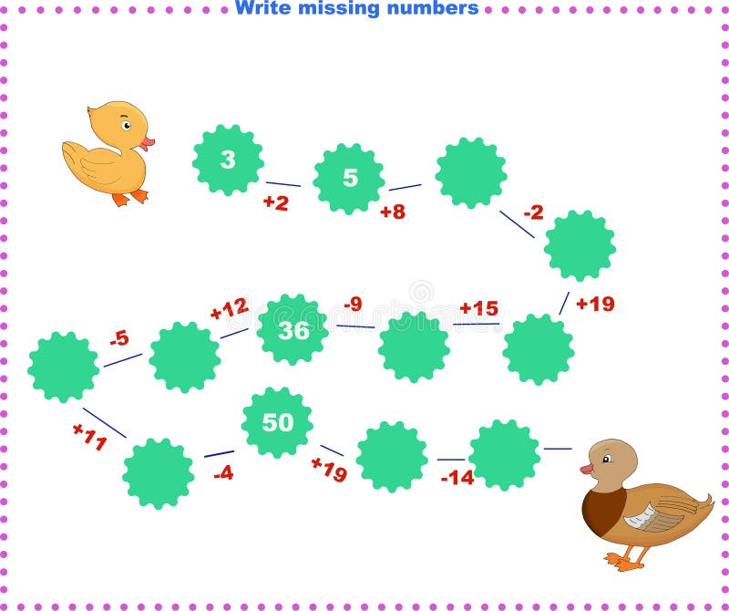 Math Educational Games for Children. Fill in the Line, Write the ...