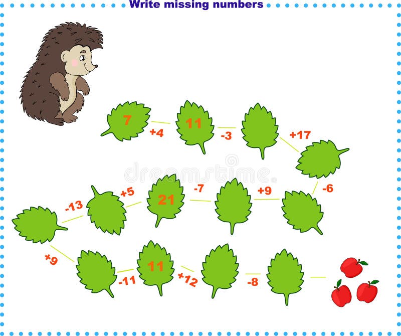 Math Educational Games for Children. Fill in the Line, Write the ...