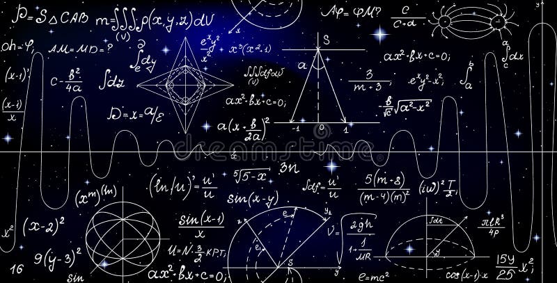 Math Endless Scientific Seamless Background with Handwritten Formulas ...