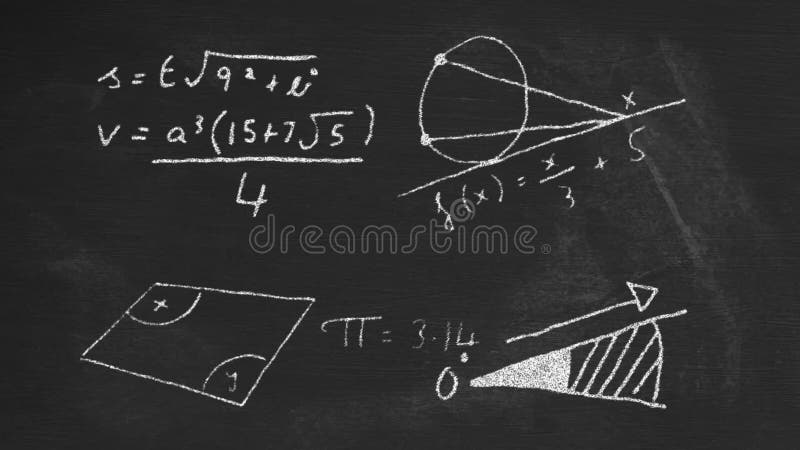 Math Equations on Chalkboard Explained Stock Footage - Video of formula ...