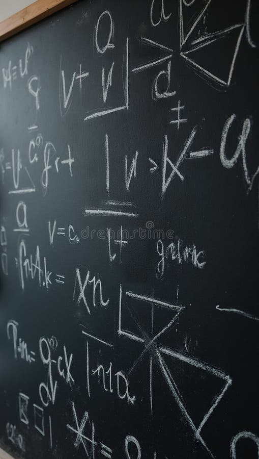 Math Equations and Doodles on Dusty Chalkboard Wall Creative Vibe Stock ...