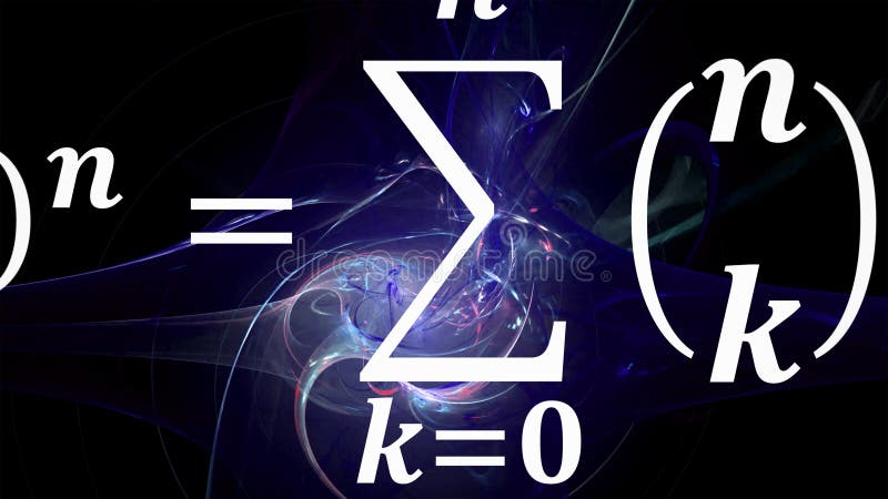 Math Equations Flying and Disappearing in Distance Stock Illustration ...