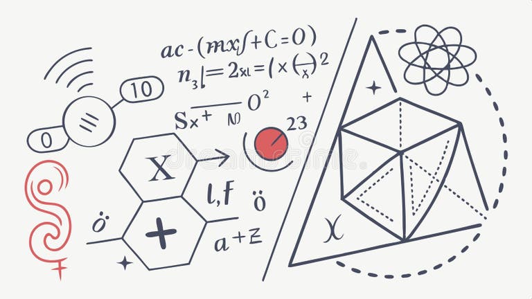 Math Equations on Paper, Science Study and Education Icon Vector Design ...