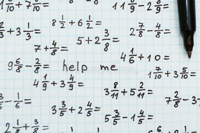 Math Examples, the Inscription - Help Me Stock Photo - Image of ...