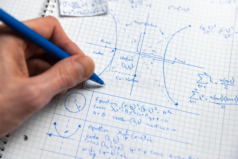 Math Exercize in White Notebook Closeup Stock Photo - Image of notebook ...