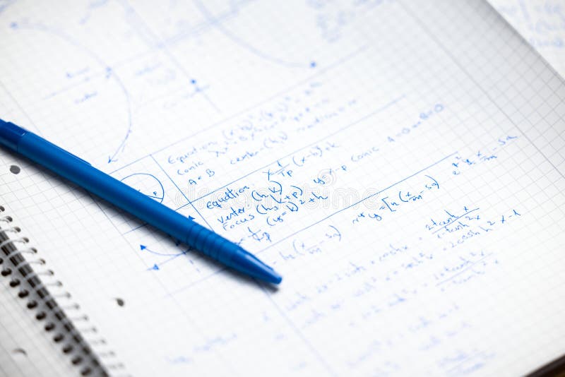 Math Exersize in White Notebook Closeup Stock Photo - Image of correct ...
