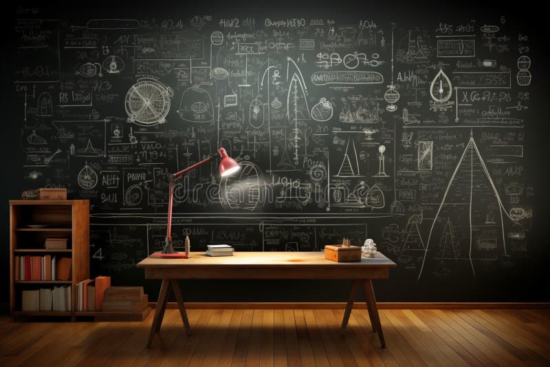 Math Filled Blackboard 3D Render Back To School Concept Stock ...