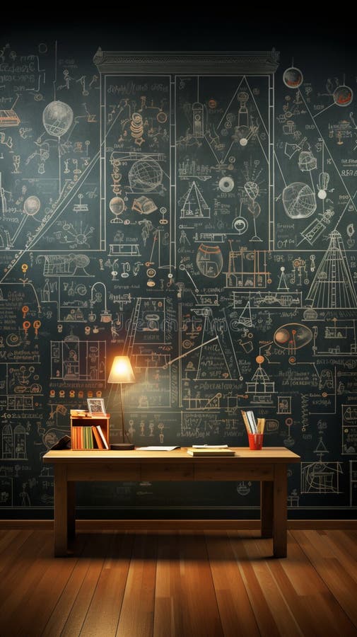 Math Filled Blackboard 3D Render Back To School Concept Stock ...