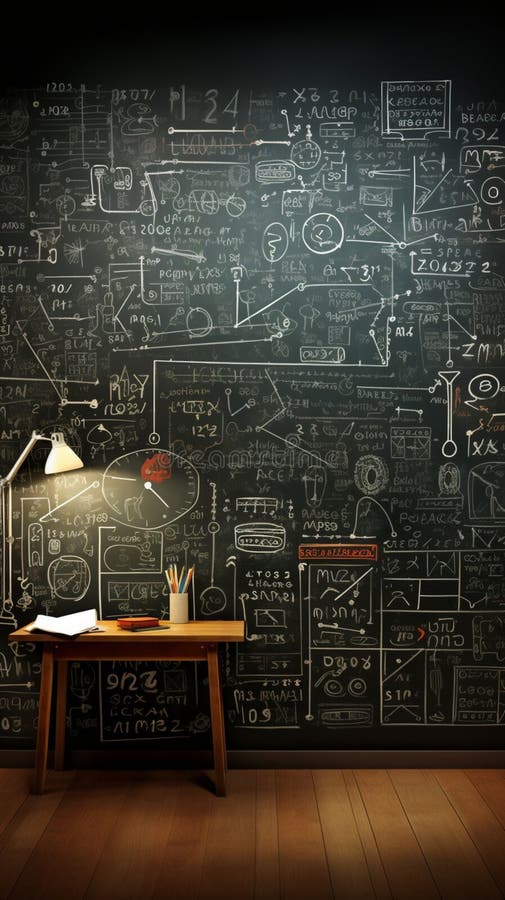 Math Filled Blackboard 3D Render Back To School Concept Stock ...