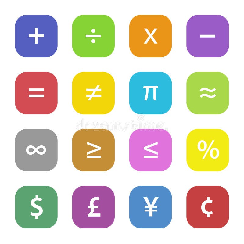 Math Financial Symbols stock vector. Illustration of colors - 39763069