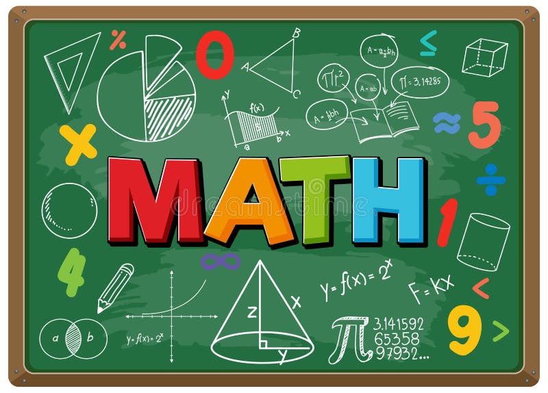 Math Font with Formula on Blackboard Stock Vector - Illustration of ...