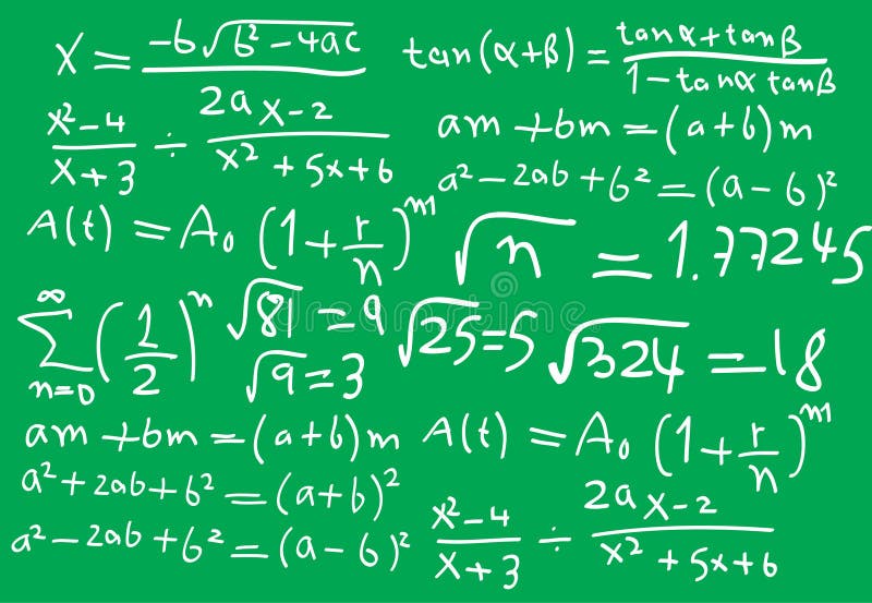 Formulas and Graphs in Mathematics Stock Vector - Illustration of ...