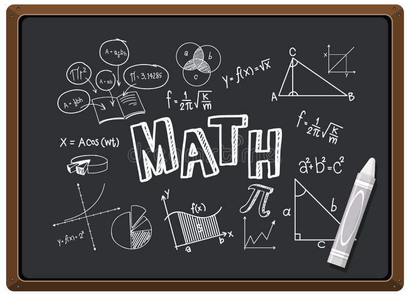 Math Formula on Blackboard Isolated Stock Vector - Illustration of ...