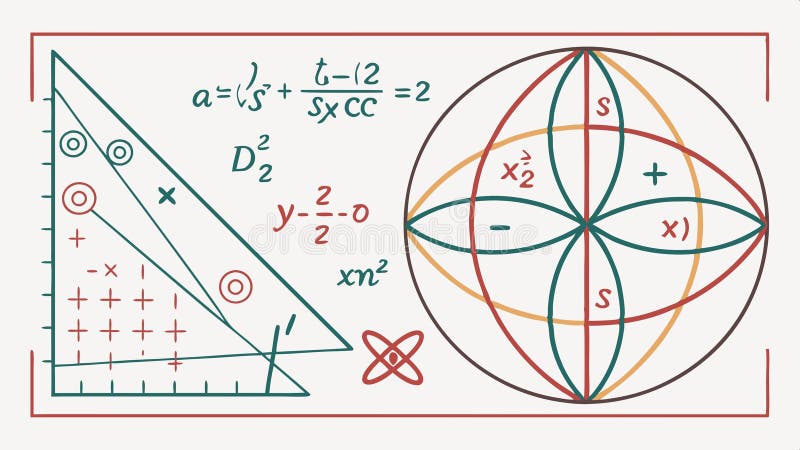 Math Formula and Geometric Shapes, Education and Science Vector Design ...
