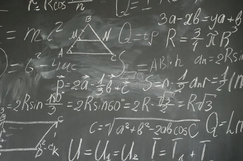 Boy and Blackboard Filled with Math Formulas Stock Image - Image of ...