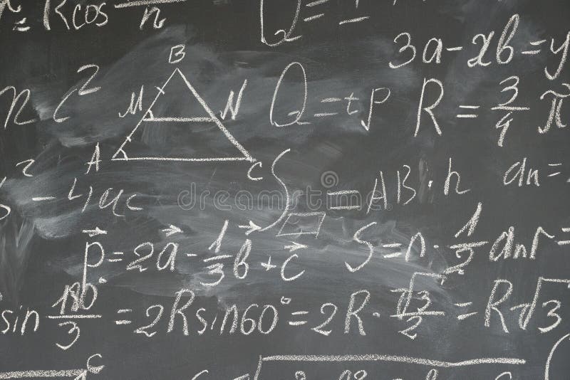 Math Formulas on Black Board Stock Image - Image of formula, calculate ...