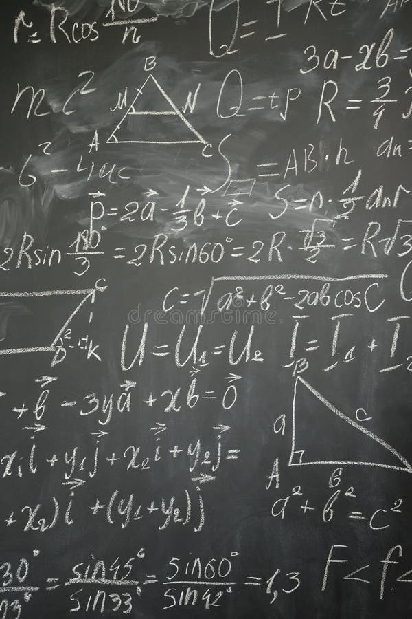 Math Formulas on Black Board Stock Image - Image of formula, calculate ...