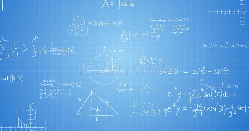 Math Formulas on Blackboard Stock Illustration - Illustration of chalk ...