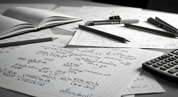 Math Formulas on Board Study Routine in Lab Bench Paper Texture Stock ...