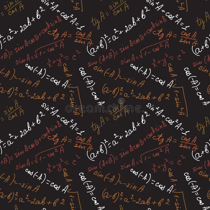 Math Formulas Drawing Seamless Pattern Multicolor Stock Illustration ...