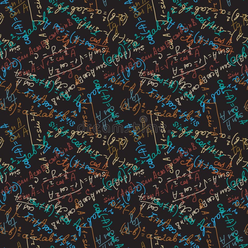 Math Formulas Drawing Seamless Pattern Multicolor Stock Illustration ...