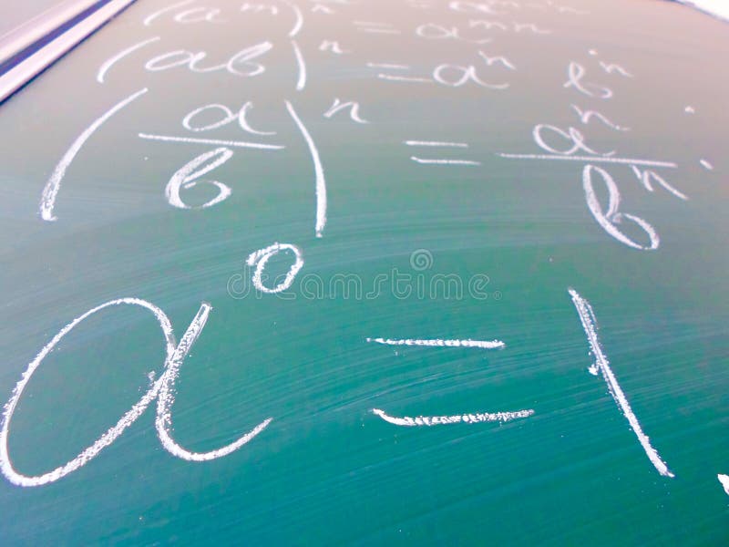 Math Formulas on Green Board, School Board. the Concept is Time To ...