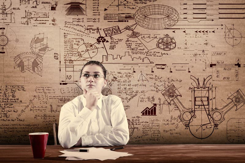 Math Formulas. Thoughtful Teenager Trying To Solve the Math Problem ...