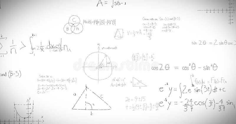 Math Formulas on Whiteboard Stock Illustration - Illustration of ...