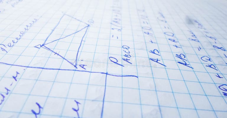 Math Formulas are Written in a Notebook with a Pen. the Solution of ...