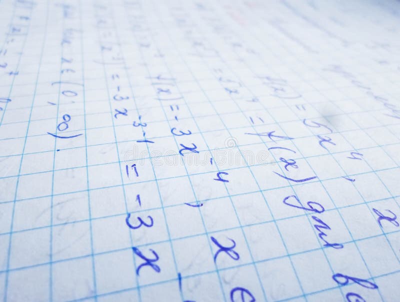 Math Formulas are Written in a Notebook with a Pen. the Solution of ...