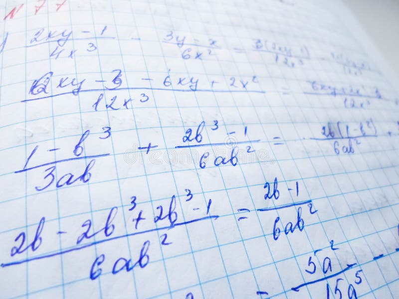 Math Formulas are Written in a Notebook with a Pen. the Solution of ...