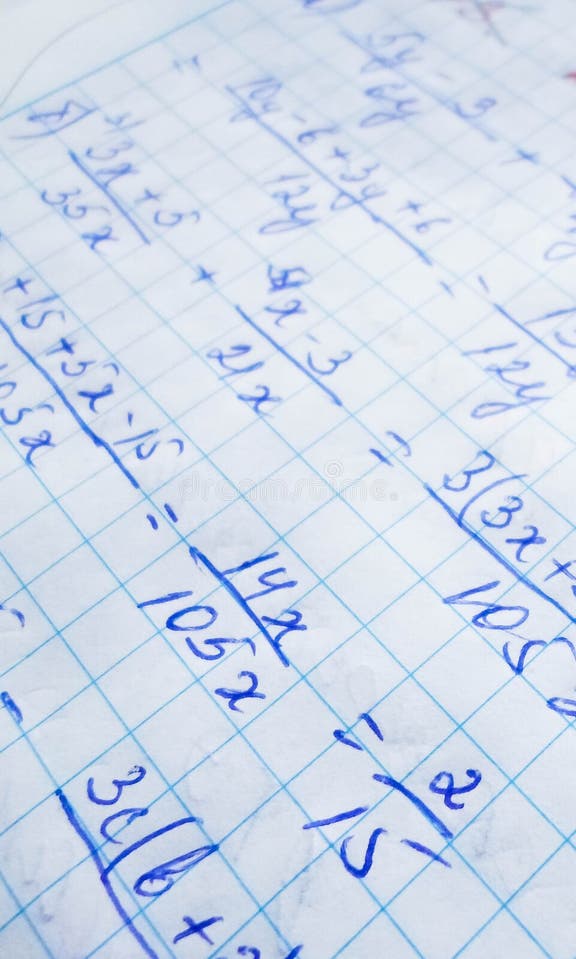 Math Formulas are Written in a Notebook with a Pen. the Solution of ...