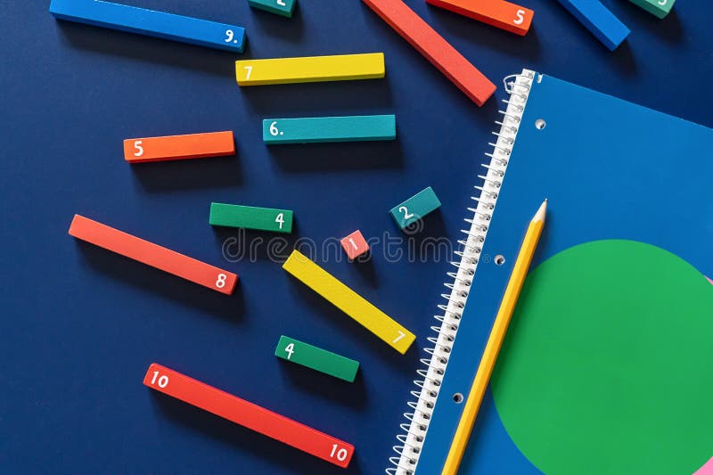 Math Fractions on Blue Background. Interesting Math for Kids. Education ...