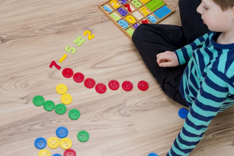 Math with Fun. Counting and Marking Large Buttons with Colored Numbers ...
