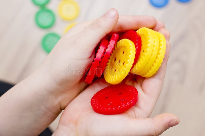 Math with Fun. Counting and Marking Large Buttons with Colored Numbers ...