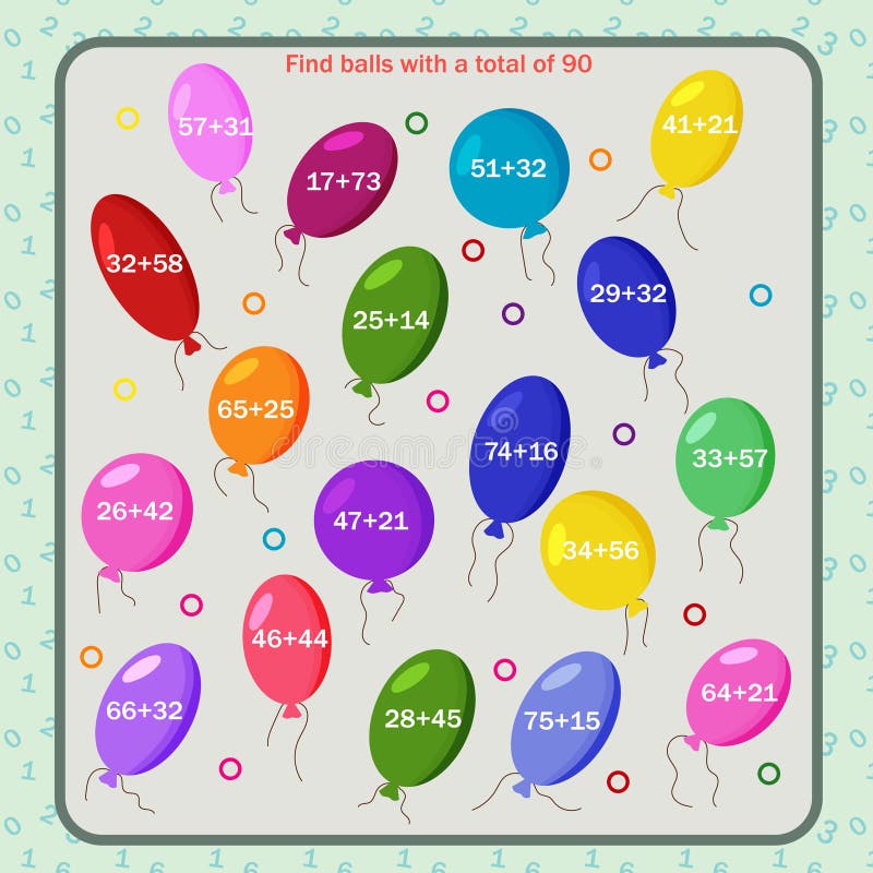 Math game for children. stock illustration. Illustration of total ...