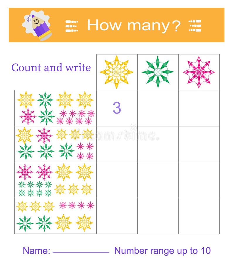 Math Game for Children. Developing Numeracy Skills. Stock Vector ...