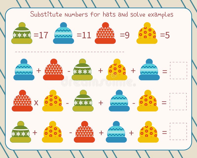 Numbers with hats stock vector. Illustration of happy - 95970549